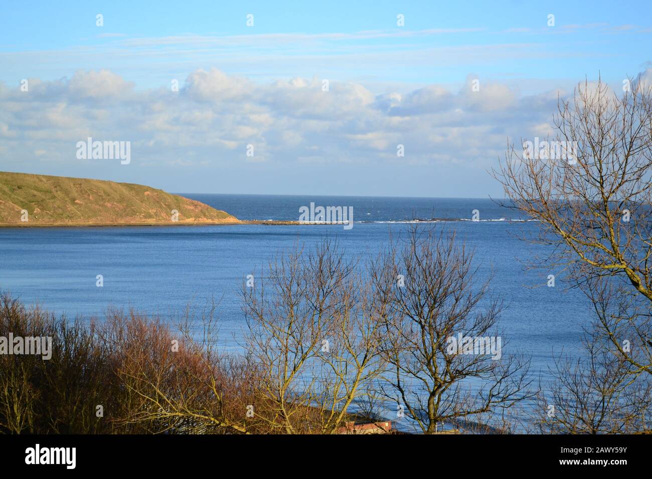 Filey Bay Seafront - Calm North Sea on a Sunny Day - North Yorkshire UK ...