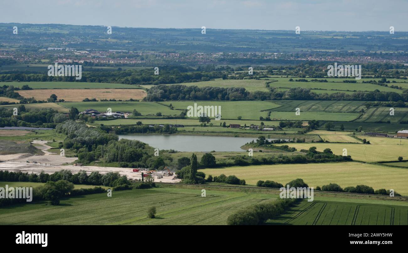 Views from Bratton Camp and Westbury White Horse, Wiltshire, UK Stock ...