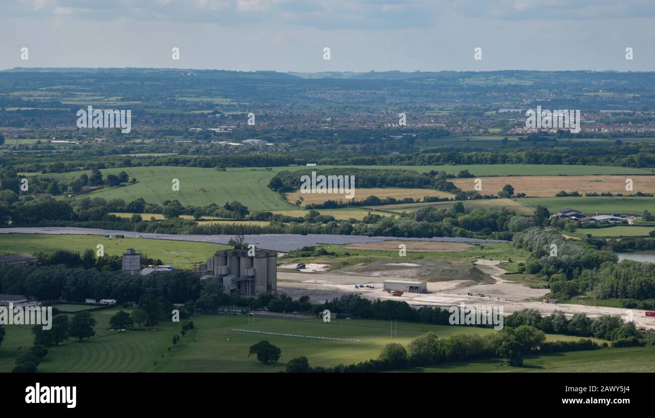 Views from Bratton Camp and Westbury White Horse, Wiltshire, UK Stock ...