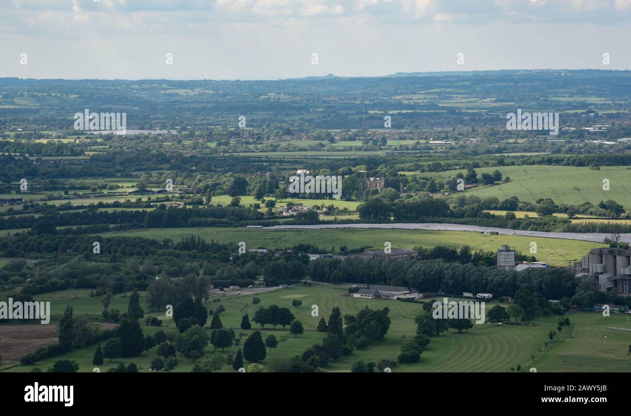 Views from Bratton Camp and Westbury White Horse, Wiltshire, UK Stock ...