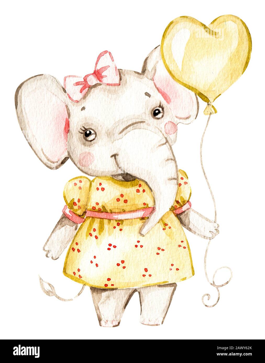 Elephant Cute Cartoon Girl Poster Cartoon Baby Princess With Animals
