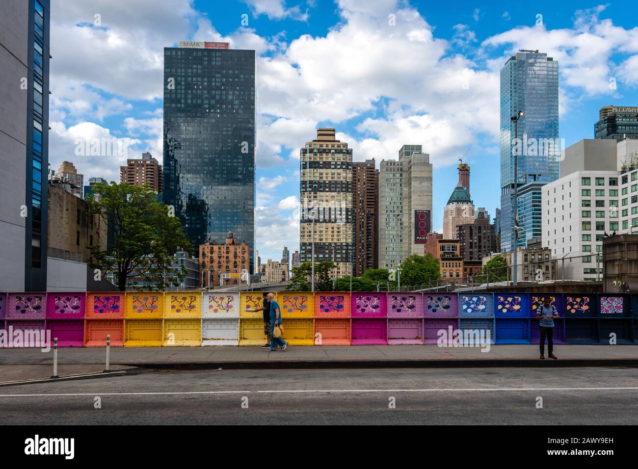 New York, USA - June 6, 2019: Manhattan landscape with residential and ...