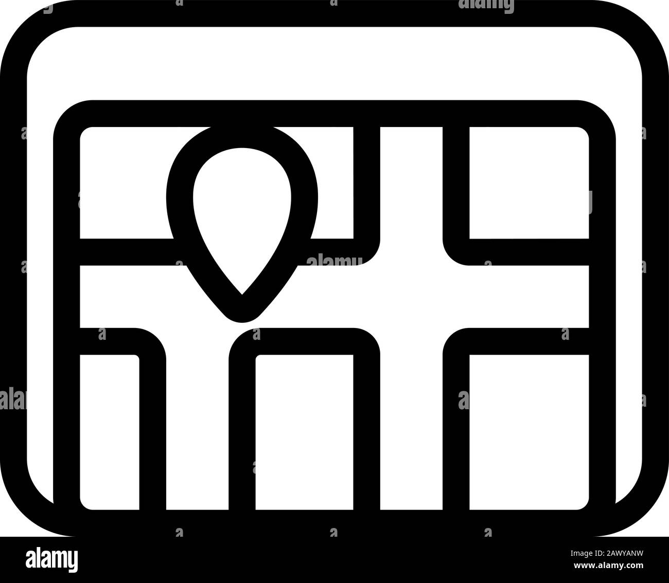 Navigator route icon vector. Isolated contour symbol illustration Stock ...