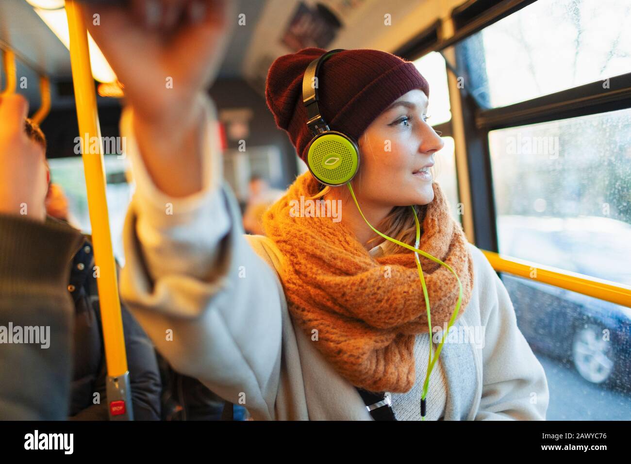 Young woman in public bus hi-res stock photography and images - Alamy