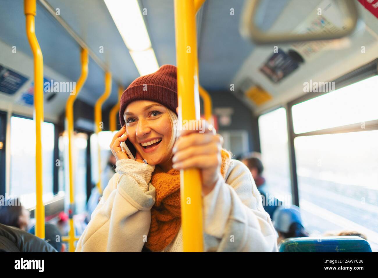 Talking on the bus hi-res stock photography and images - Alamy