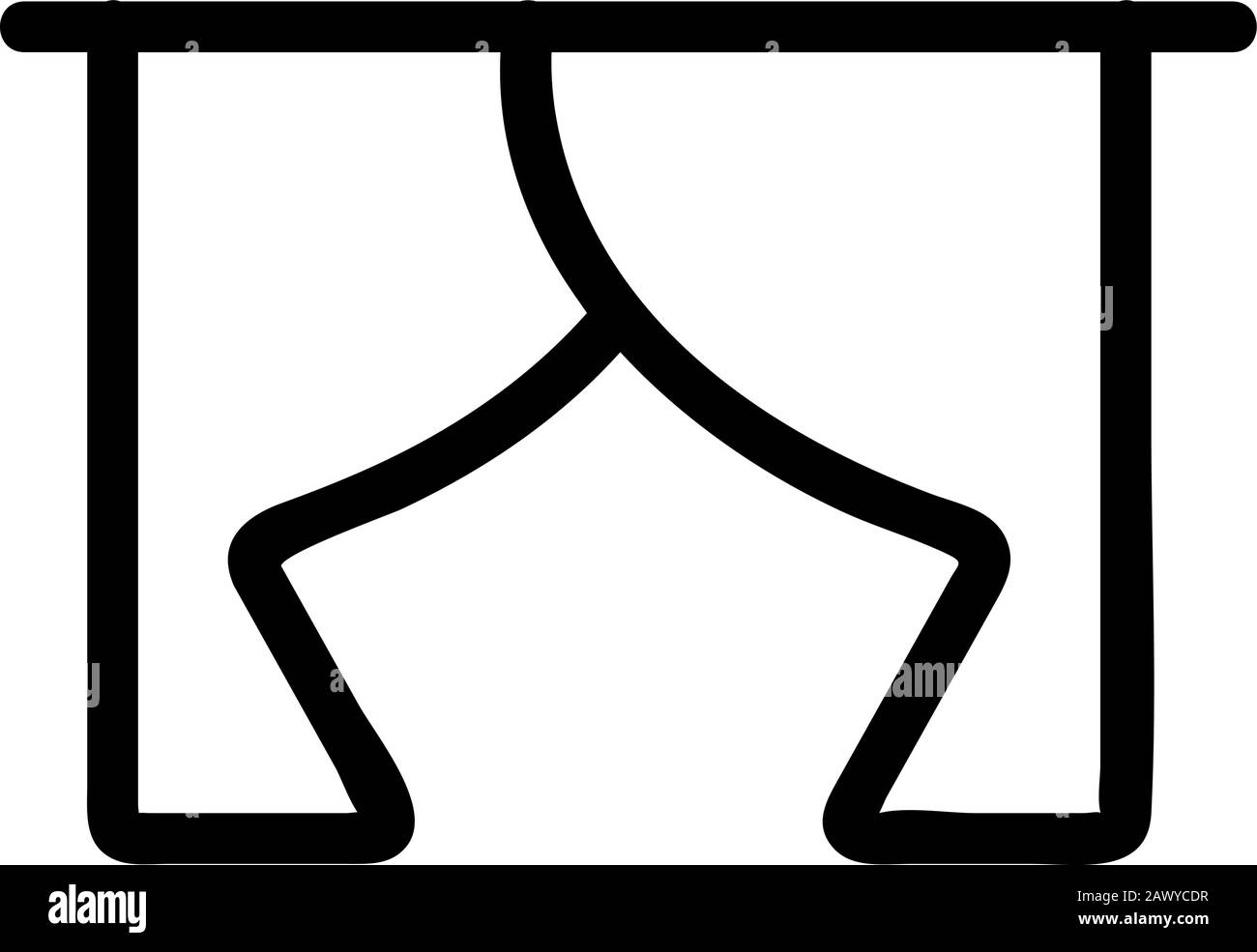 curtain icon vector. Isolated contour symbol illustration Stock Vector ...