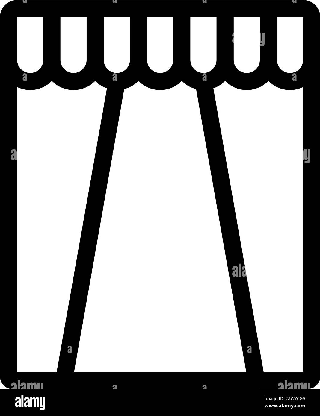 curtain icon vector. Isolated contour symbol illustration Stock Vector ...