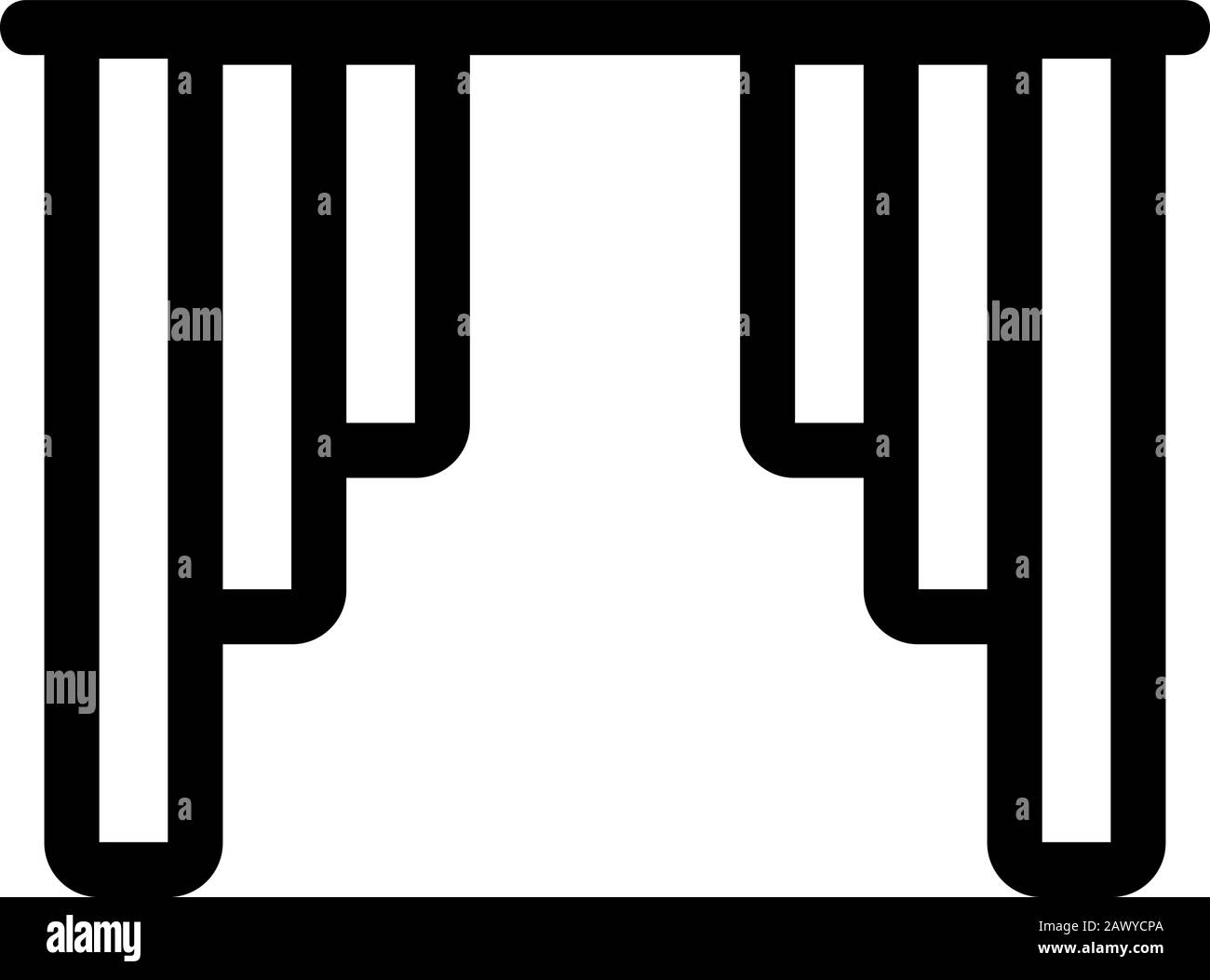 curtain icon vector. Isolated contour symbol illustration Stock Vector ...