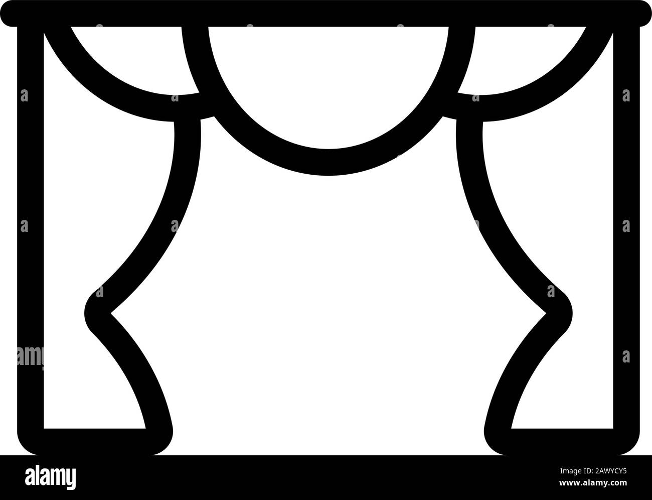 curtain icon vector. Isolated contour symbol illustration Stock Vector ...