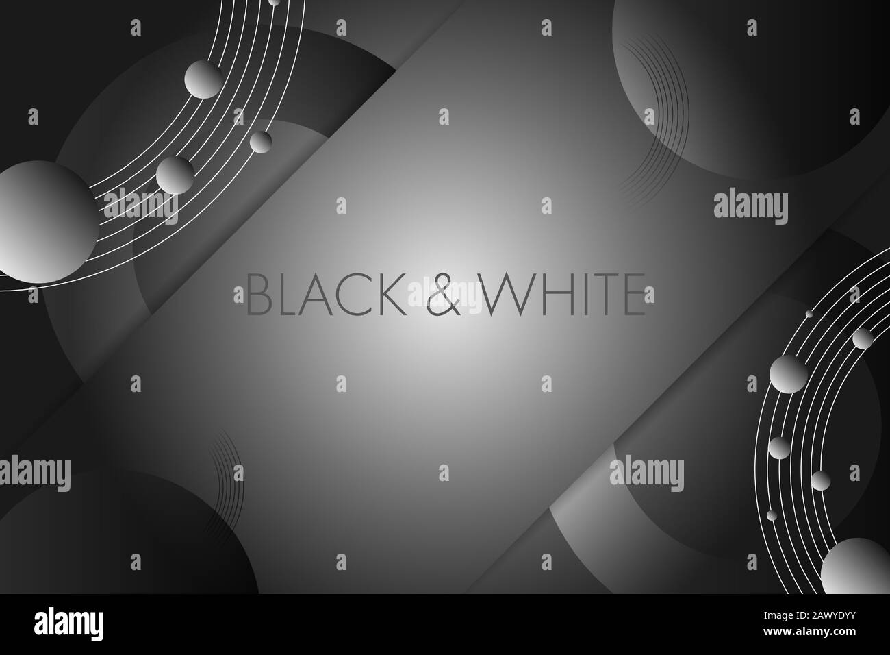 Abstract modern black and white geometric elements and gradient ...