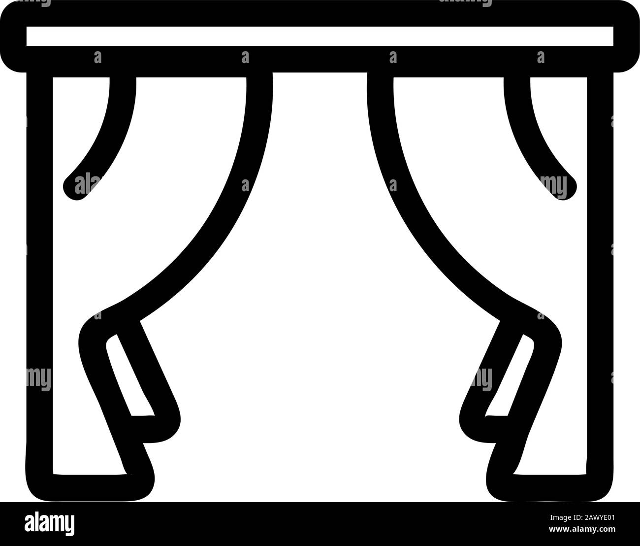 curtain icon vector. Isolated contour symbol illustration Stock Vector ...