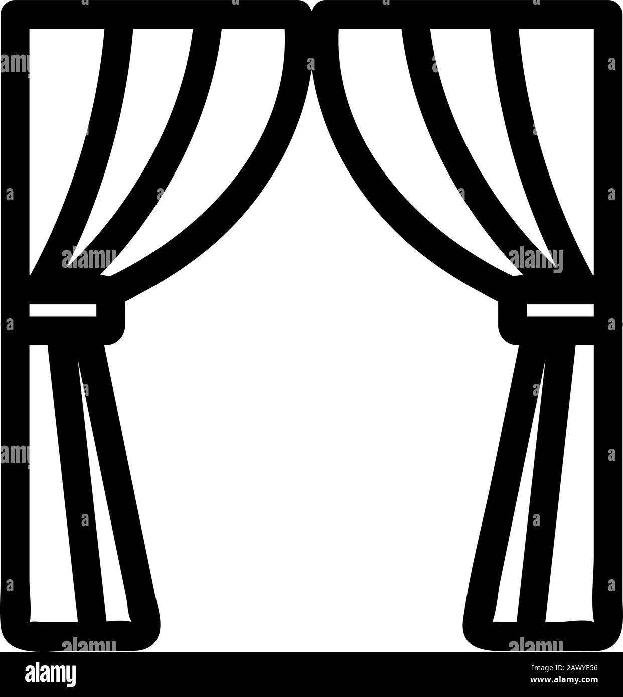 curtain icon vector. Isolated contour symbol illustration Stock Vector ...