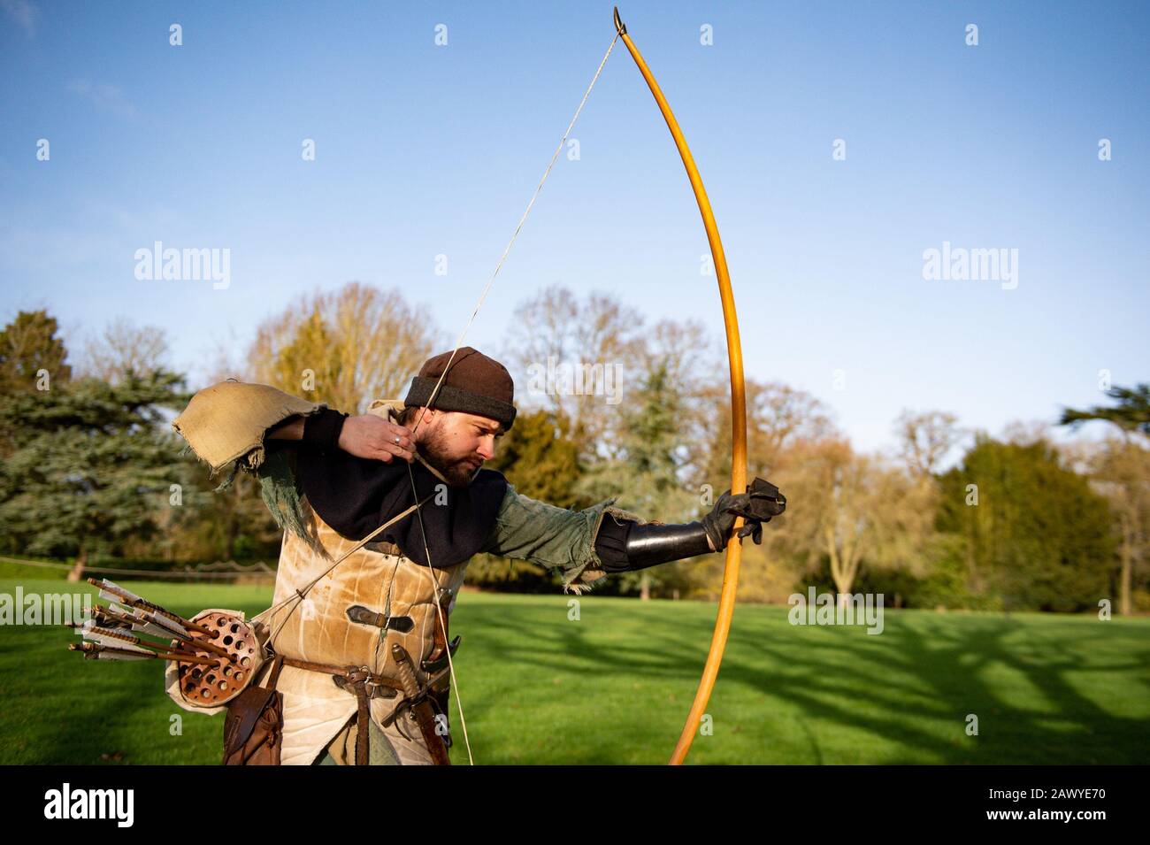 Warwick Castle's experienced bowman Lewis Copson during the Medieval v ...