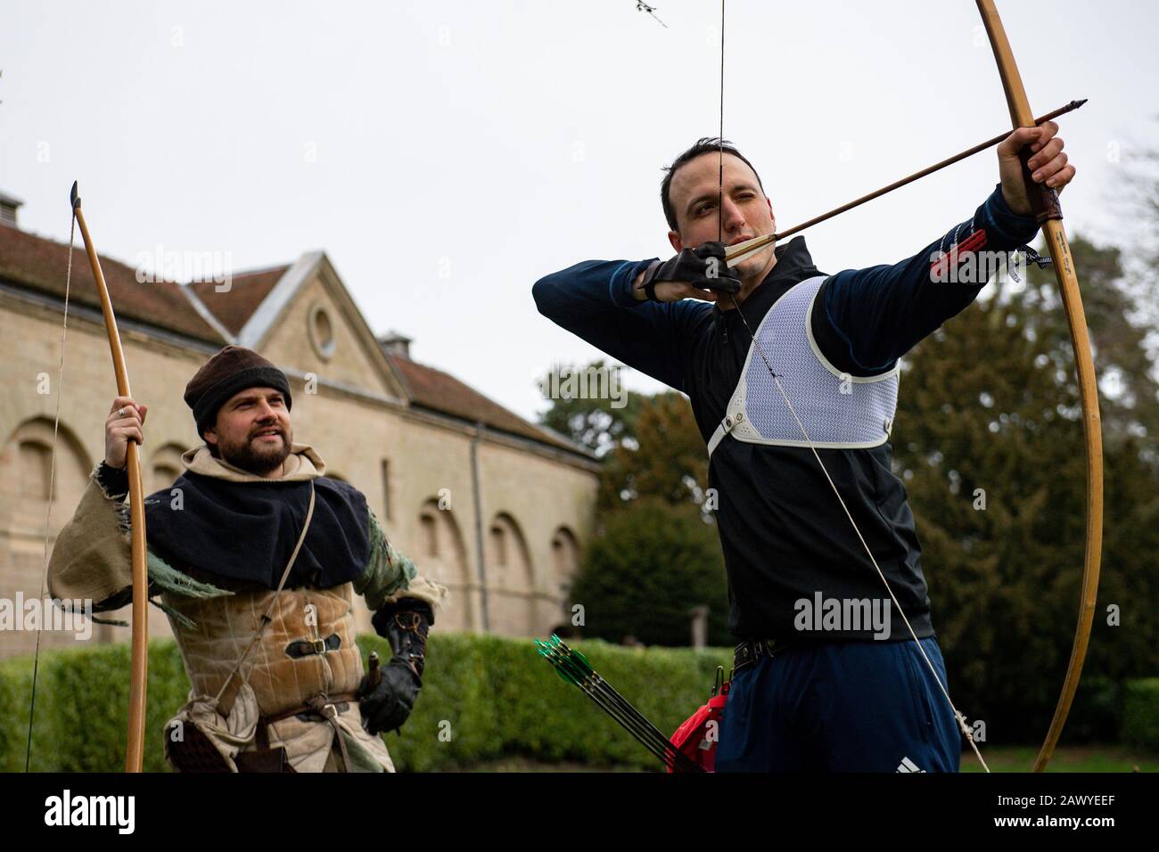 Team GB Olympic archery hopeful Tom Hall (right) pits his skills ...