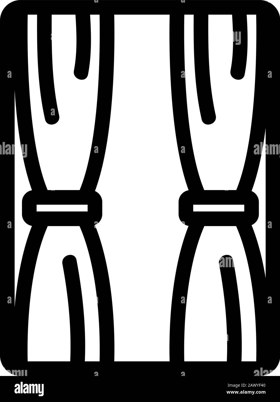 curtain icon vector. Isolated contour symbol illustration Stock Vector ...