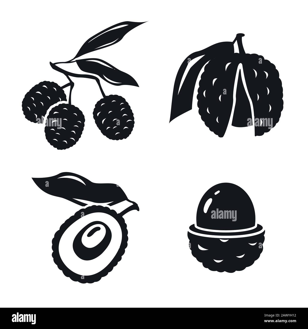 Lychee illustration hi-res stock photography and images - Alamy