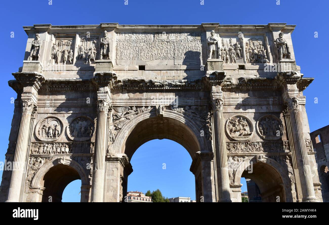 Arch of Constantine or Arco di Constantino, the largest Roman triumphal ...