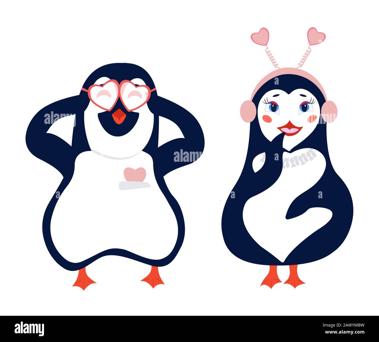 Penguins Cartoon Love