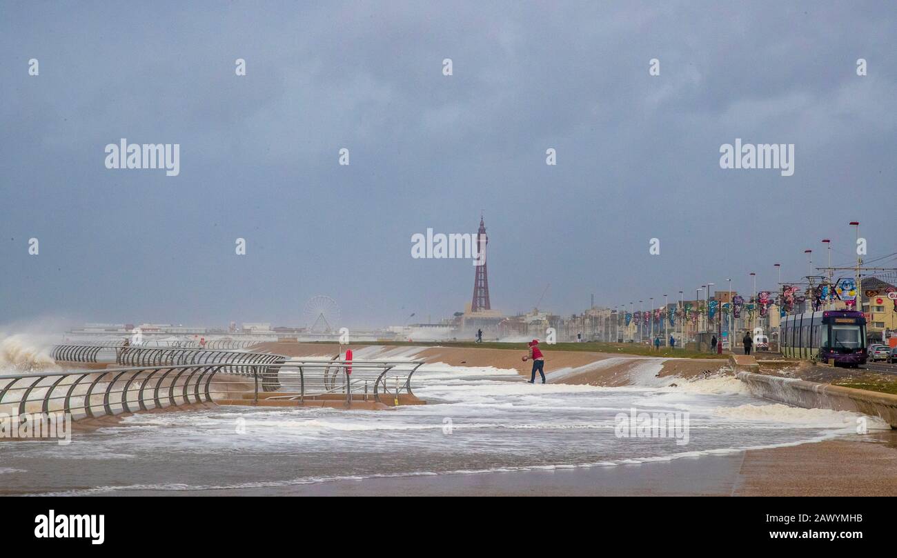 Waves crash over Blackpool waterfront as weather warnings for wind ...