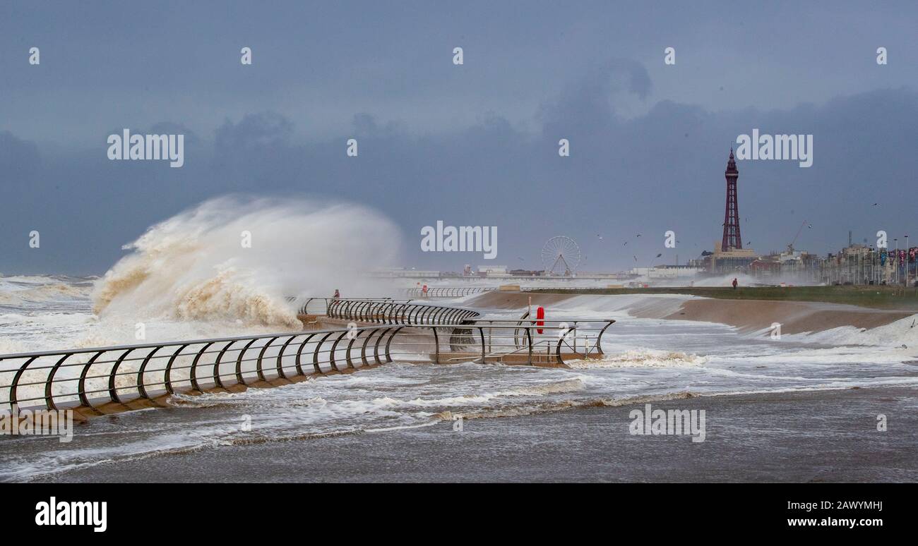 Waves crash over Blackpool waterfront as weather warnings for wind ...