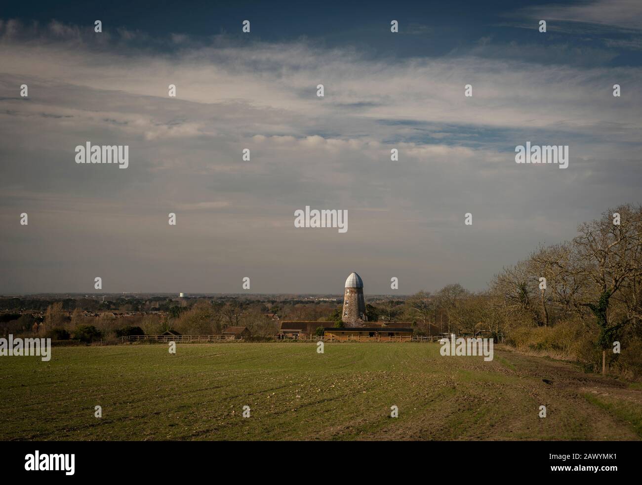Highdown New Mill windmill on Highdown Hill near Angmering, West Sussex ...