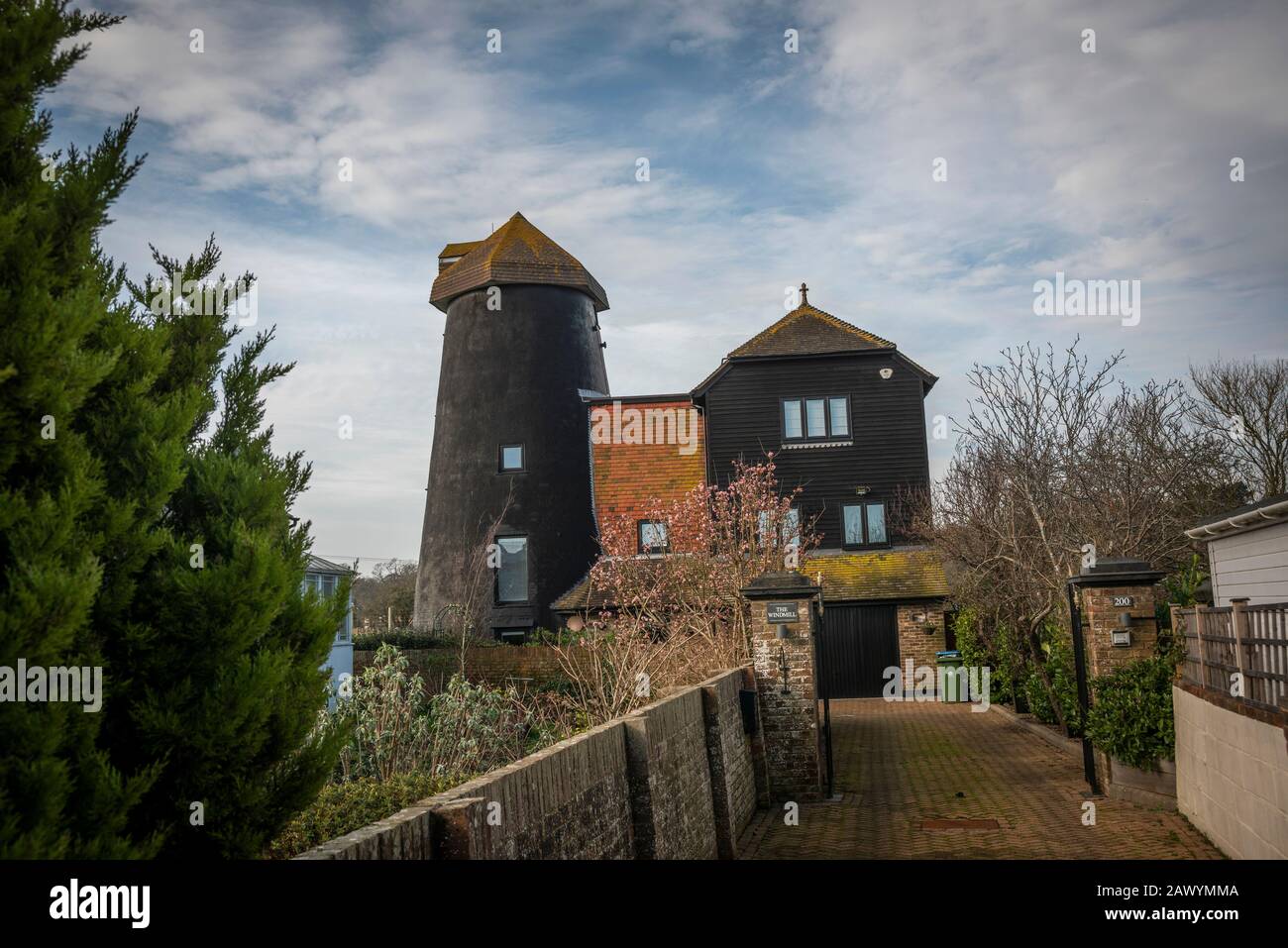 South Marsh Mill windmill next to the River Arun at Arundel, West ...