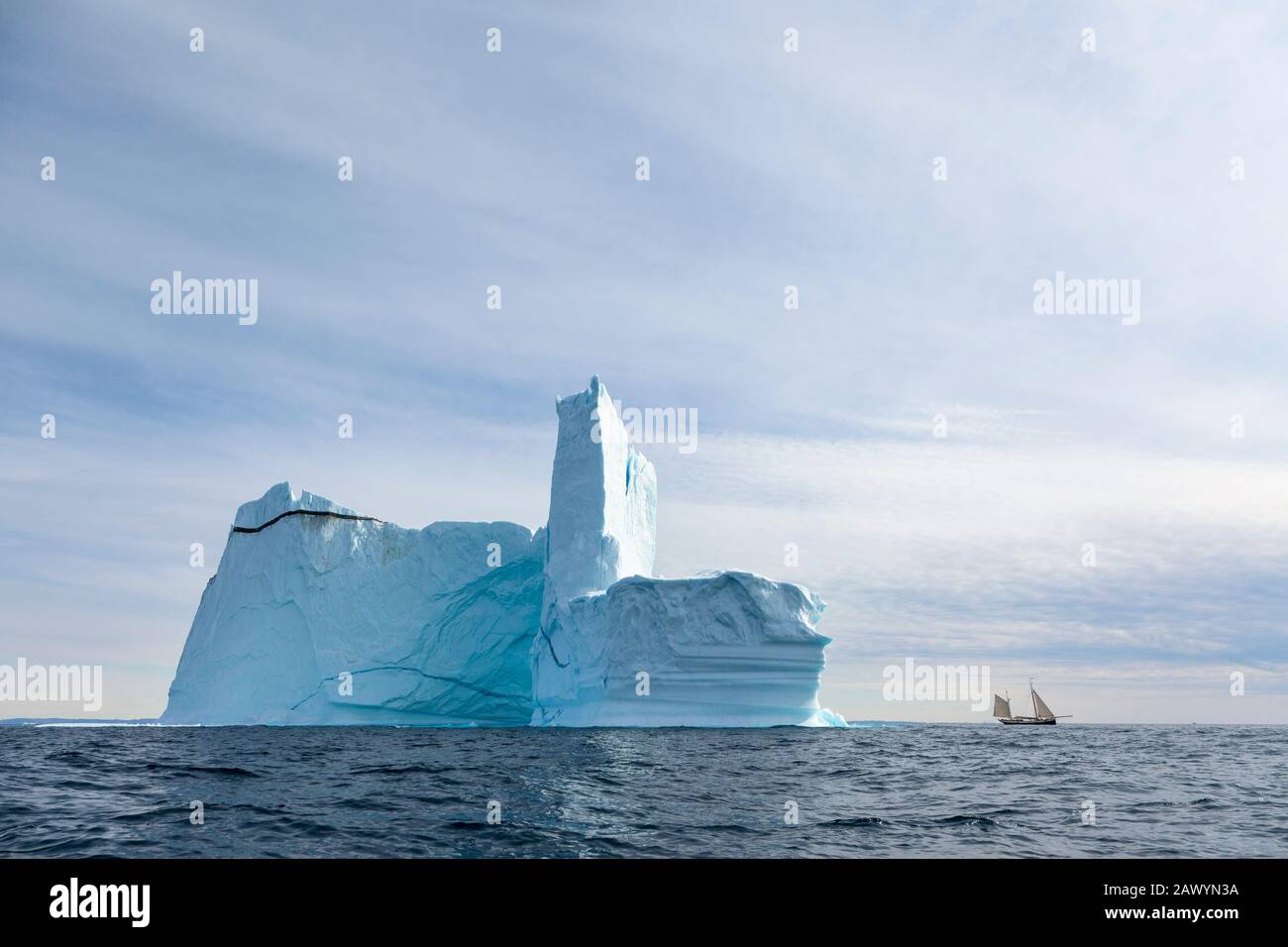 Majestic iceberg formation over sunny Atlantic Ocean Greenland Stock ...