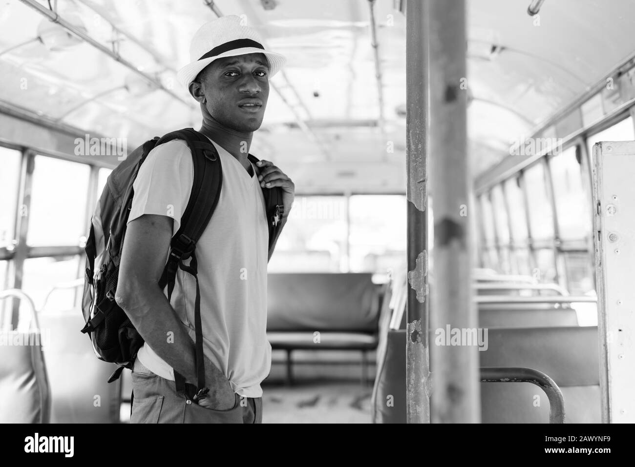 African sightseeing bus Black and White Stock Photos & Images - Alamy