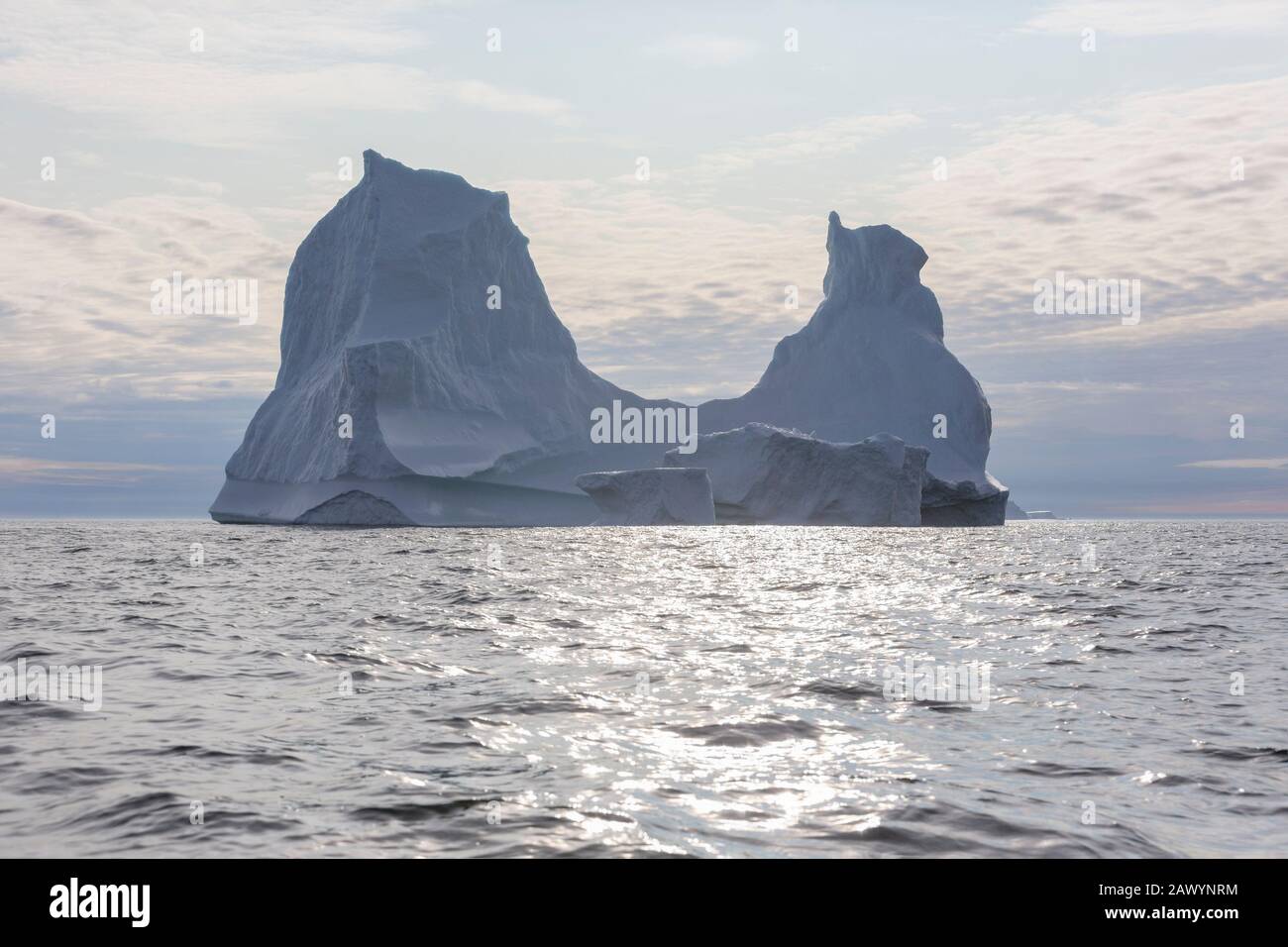 Majestic iceberg formation on sunny idyllic Atlantic Ocean Greenland ...