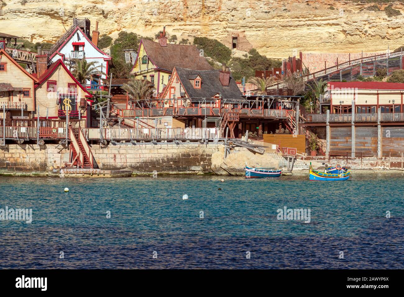 Popeye Village or Sweethaven, film set village converted into a small ...