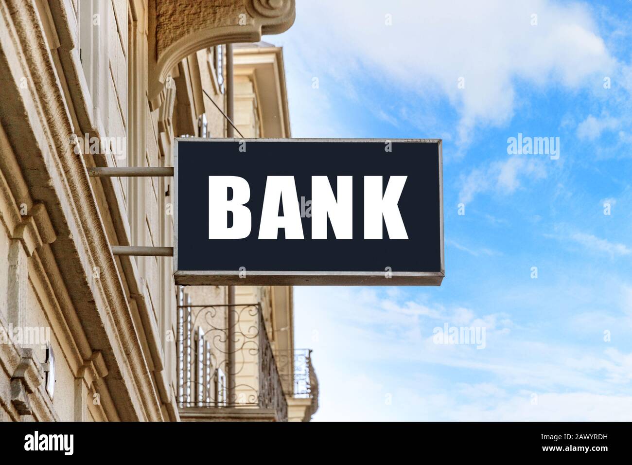 bank signboard on the street (photo Stock Photo - Alamy
