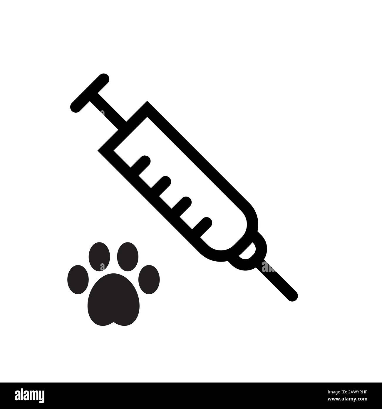 Syringe injection veterinary medicine vector sign Stock Vector Image ...