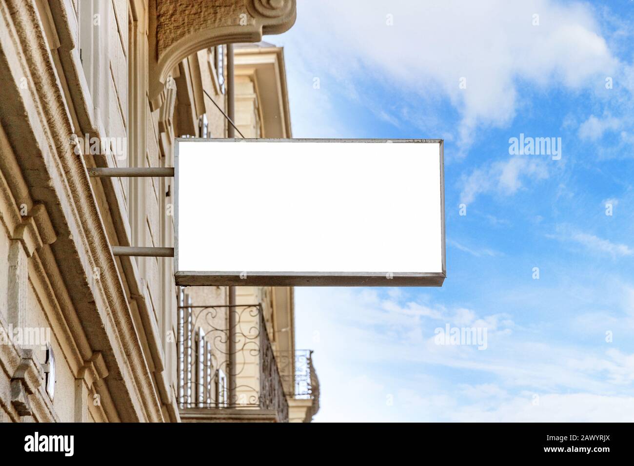 blank signboard on the street (photo Stock Photo - Alamy