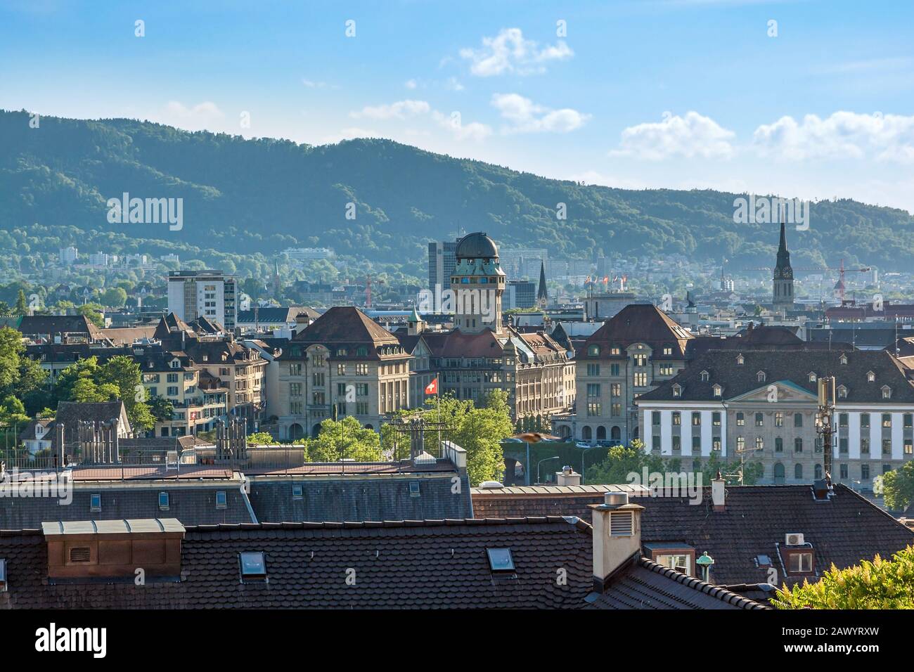 Urania Observatory, Zurich - view over Zurich from Polyterrace ... Urania Observatory, Zurich - view over Zurich from Polyterrace ...