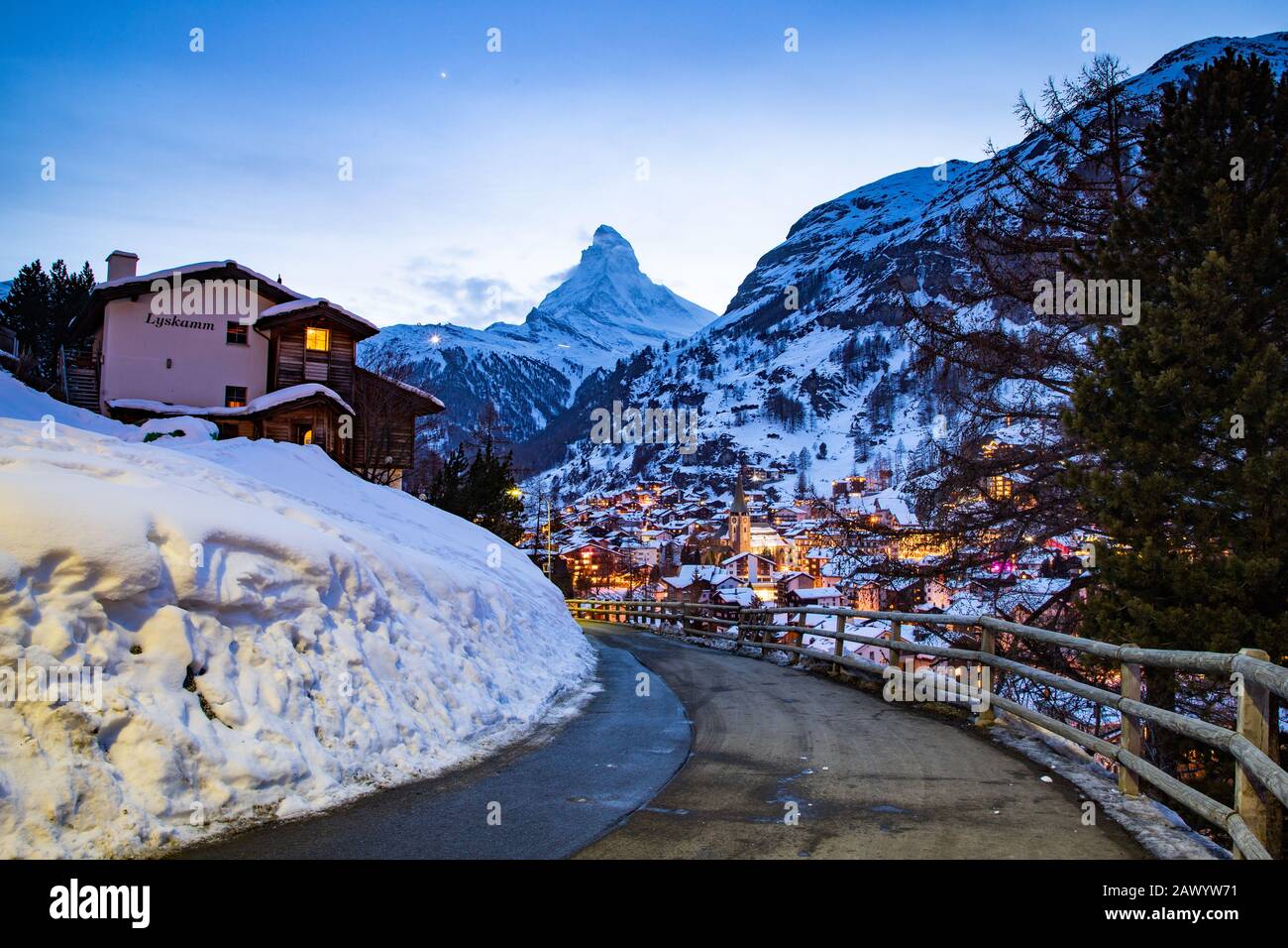 zermatt, beautiful little Swiss village at the foot of Matterhorn ...