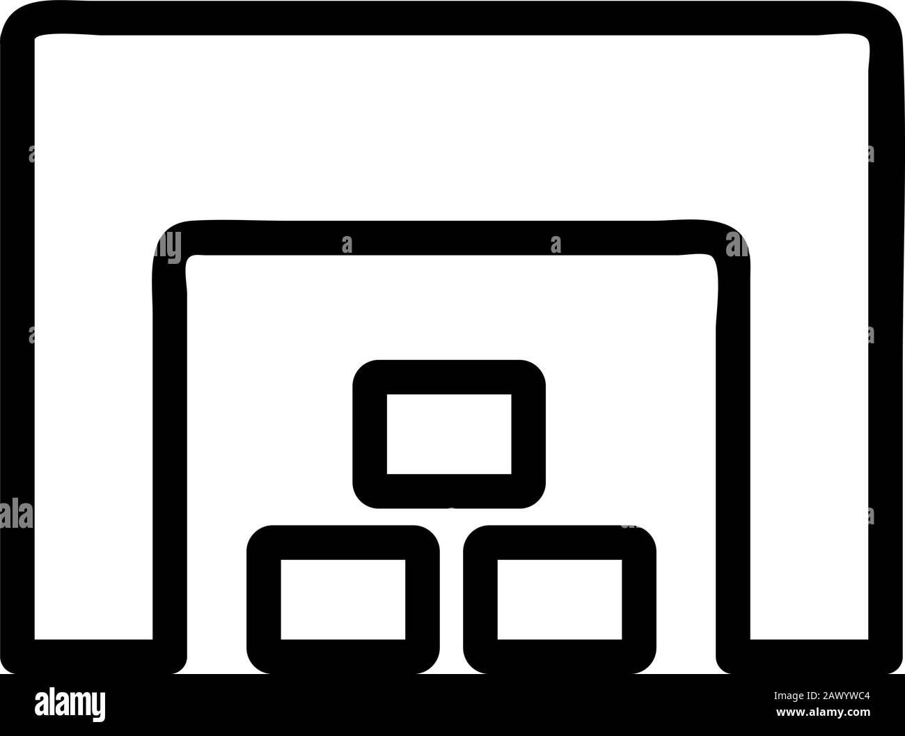 Courier warehouse icon vector. Isolated contour symbol illustration ...