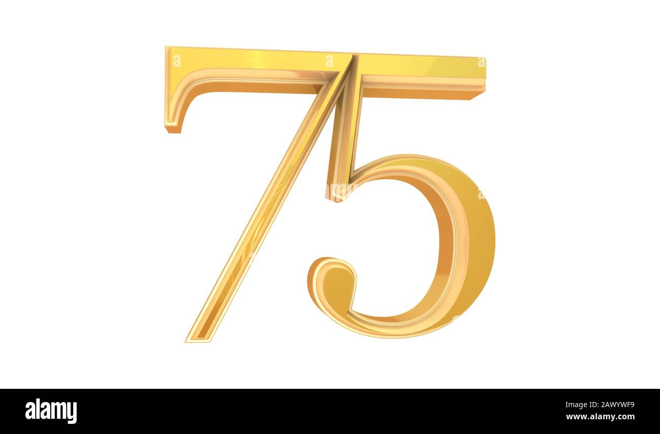 Digital number seventy-five on a white background Stock Photo - Alamy