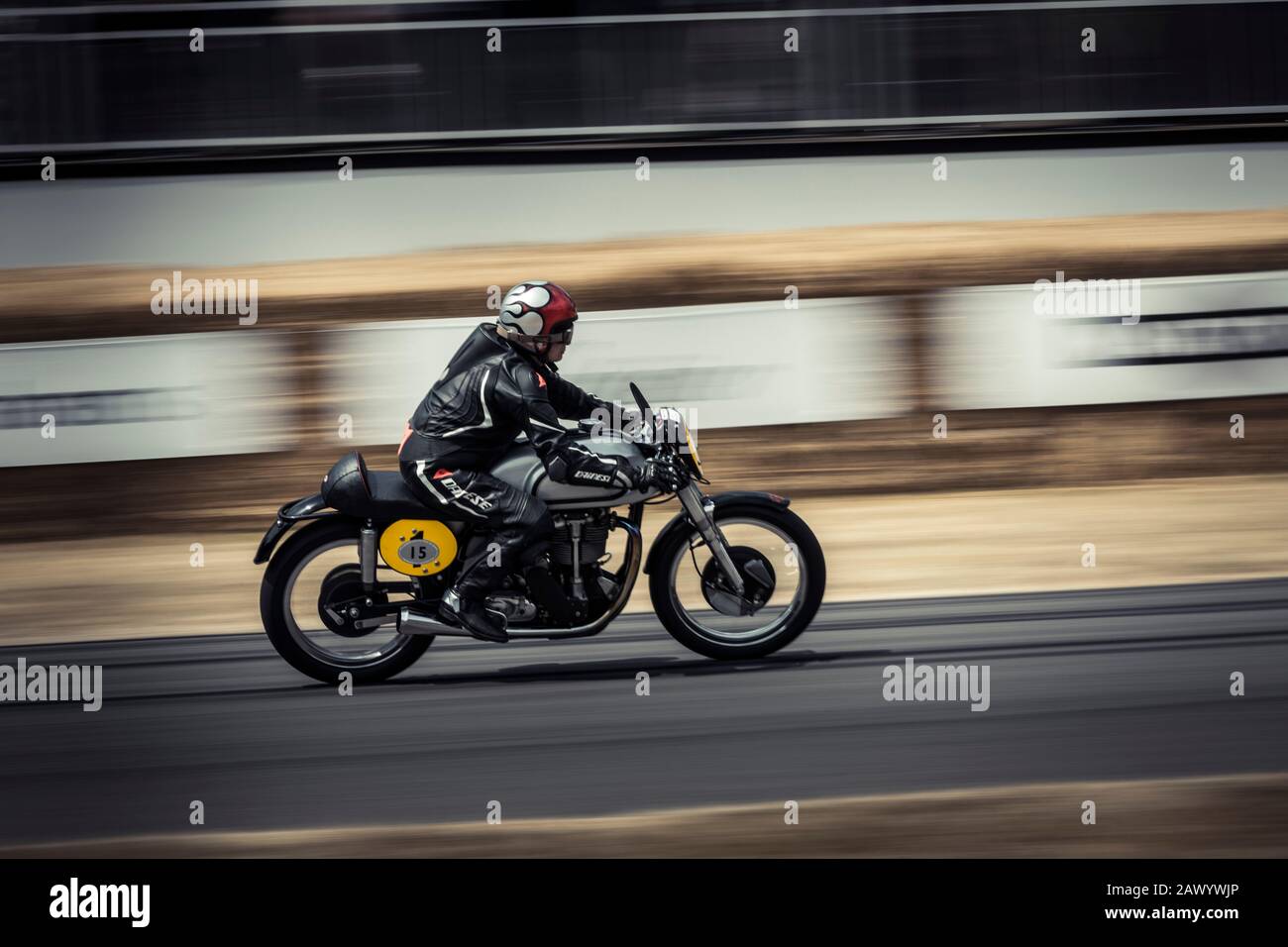 Fred Walmsley riding a 1962 Manx Norton 500 at the 2018 Goodwood ...