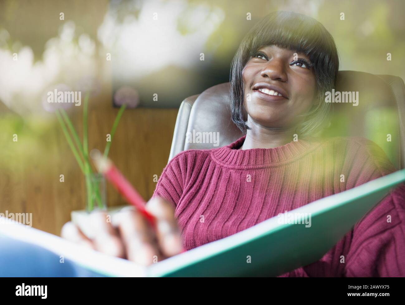 Woman happy alone hi-res stock photography and images - Alamy
