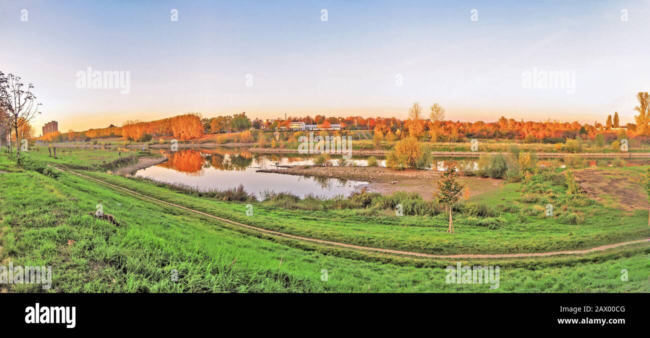 German river Neckar panorama scene in Mannheim Stock Photo - Alamy