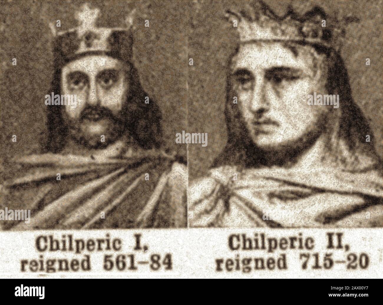 Portraits of Merovigian Kings of the Franks , Chilperic I , 539-584 ...