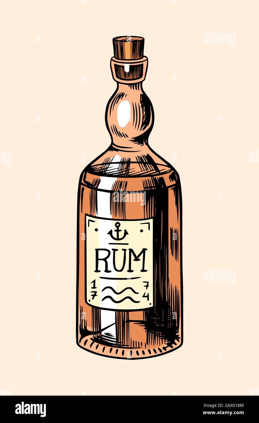sea-glass-bottle-of-rum-nautical-or-marine-alcohol-ocean-drink-of