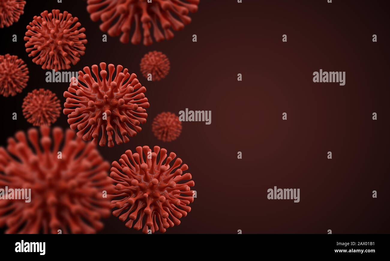 Virus microbe microscopic close up 3D Rendering Stock Photo - Alamy