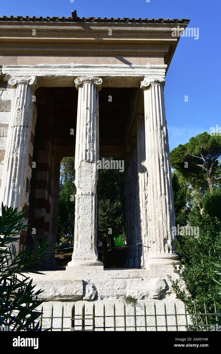 Temple of Portunus or Tempio di Portuno. Ancient classical greek style ...