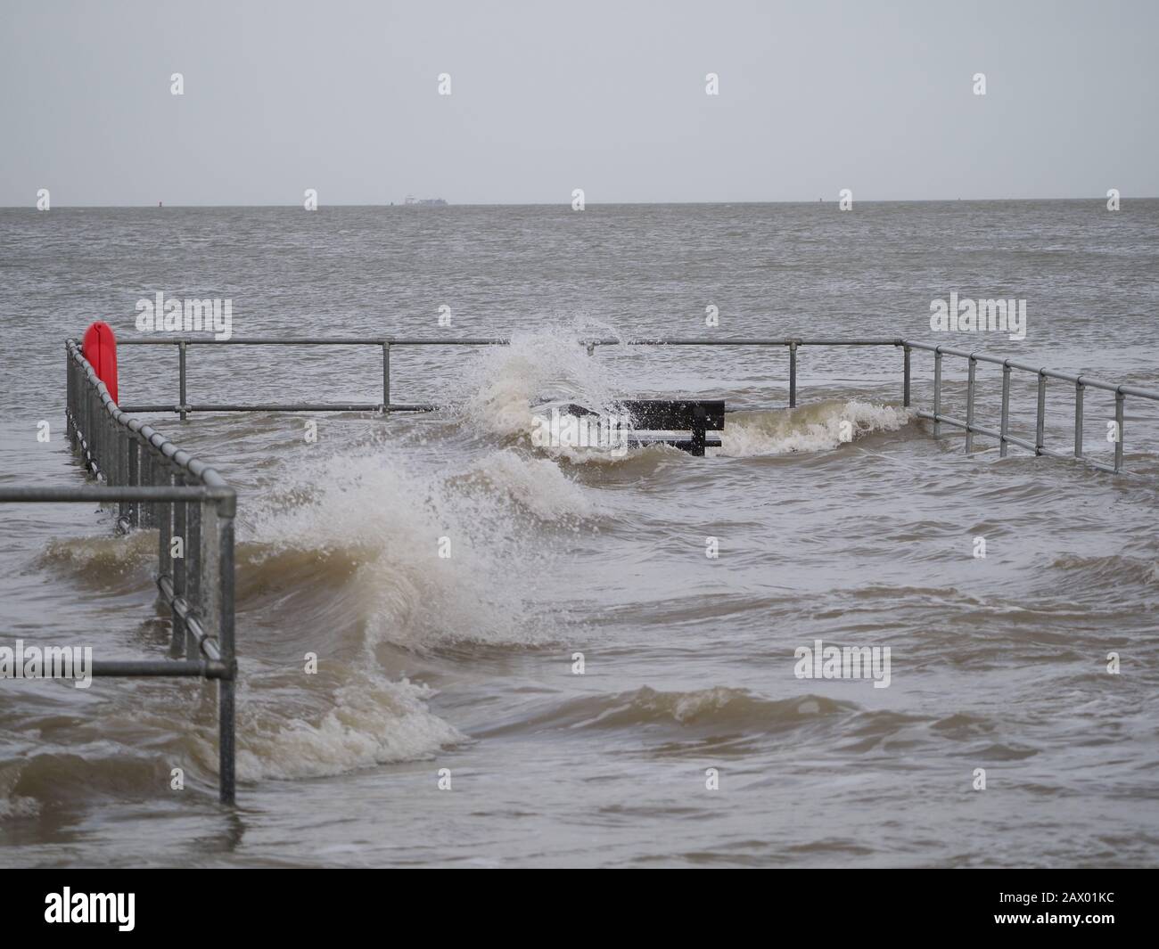 Sheerness, Kent, UK. 10th Feb, 2020. A huge surge tide in Sheerness ...