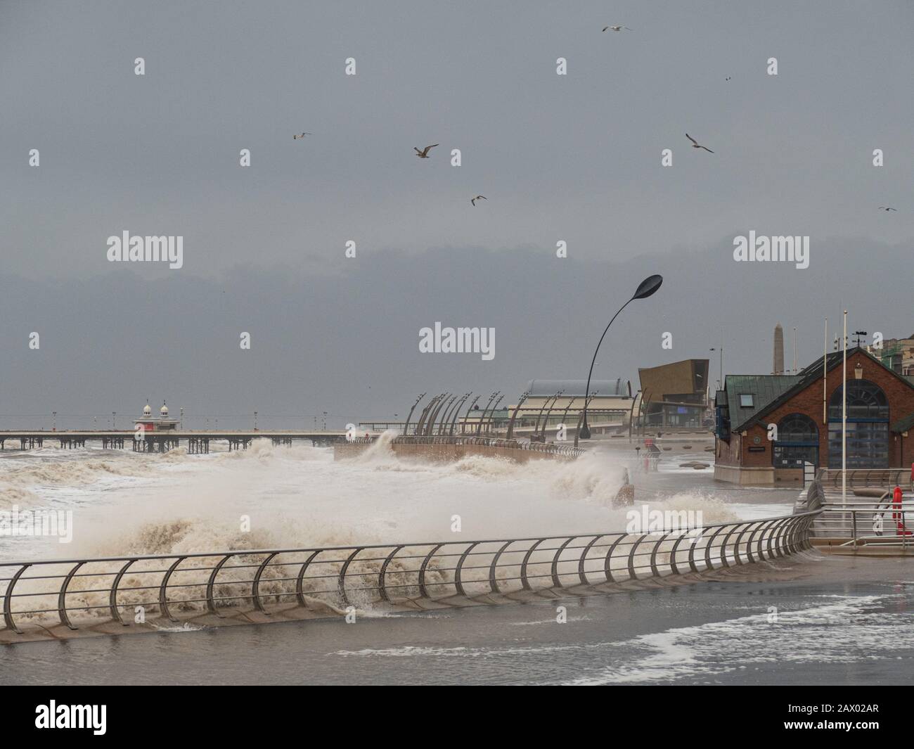 Blackpool, UK. 10th Feb, 2020. Weather news. As storm Ciara moves away ...