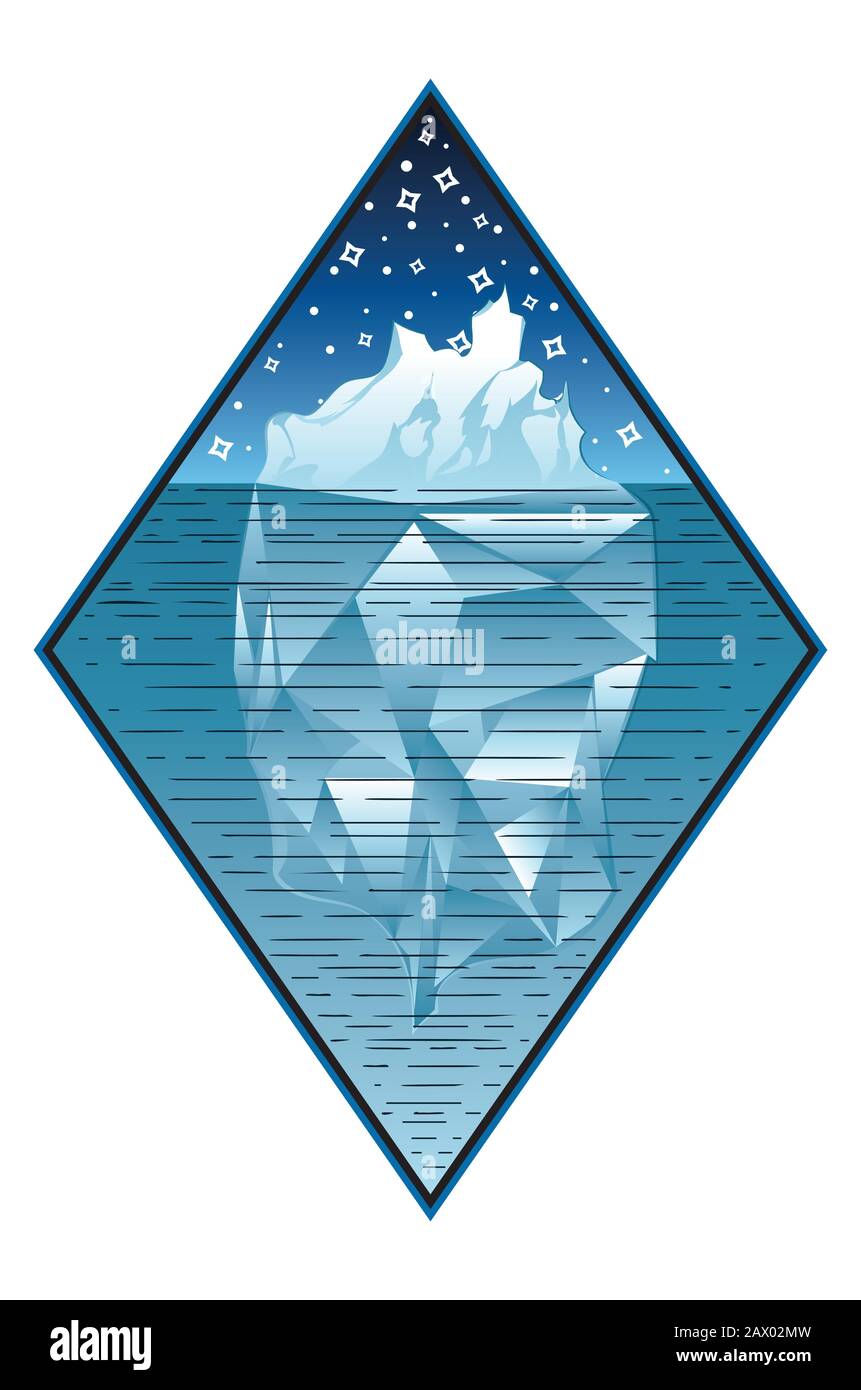 Design of an abstract cartoon iceberg, floating mass of ice Stock ...