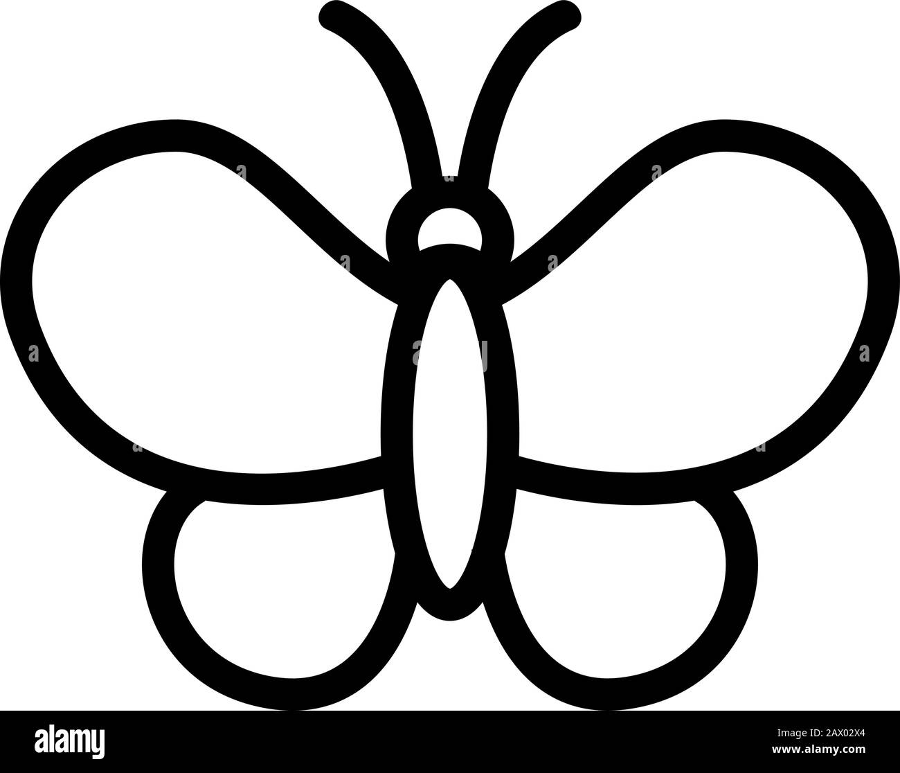 Butterfly icon vector. Isolated contour symbol illustration Stock ...