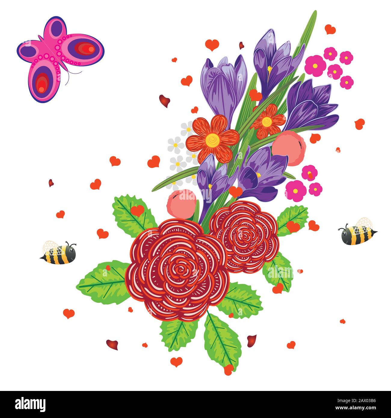 Colorful decorative bright flowers, spring background design Stock ...