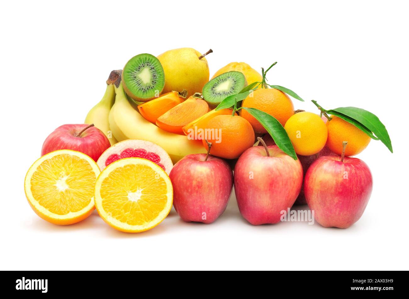 collection fruits isolated on white background Stock Photo - Alamy